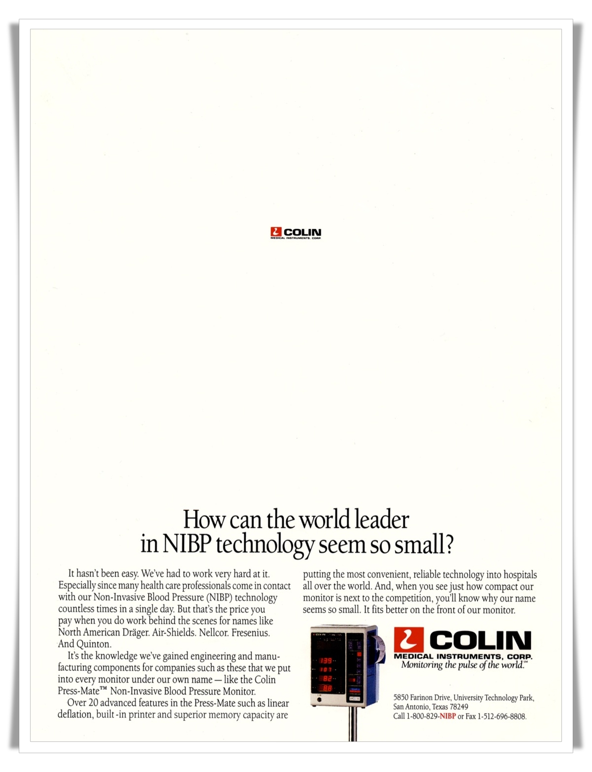 Colin Medical Instruments—Print – TomJonesNBTX