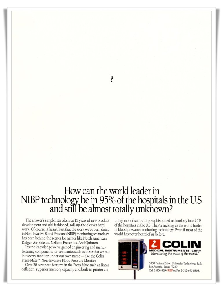 Colin Medical Instruments—Print – TomJonesNBTX